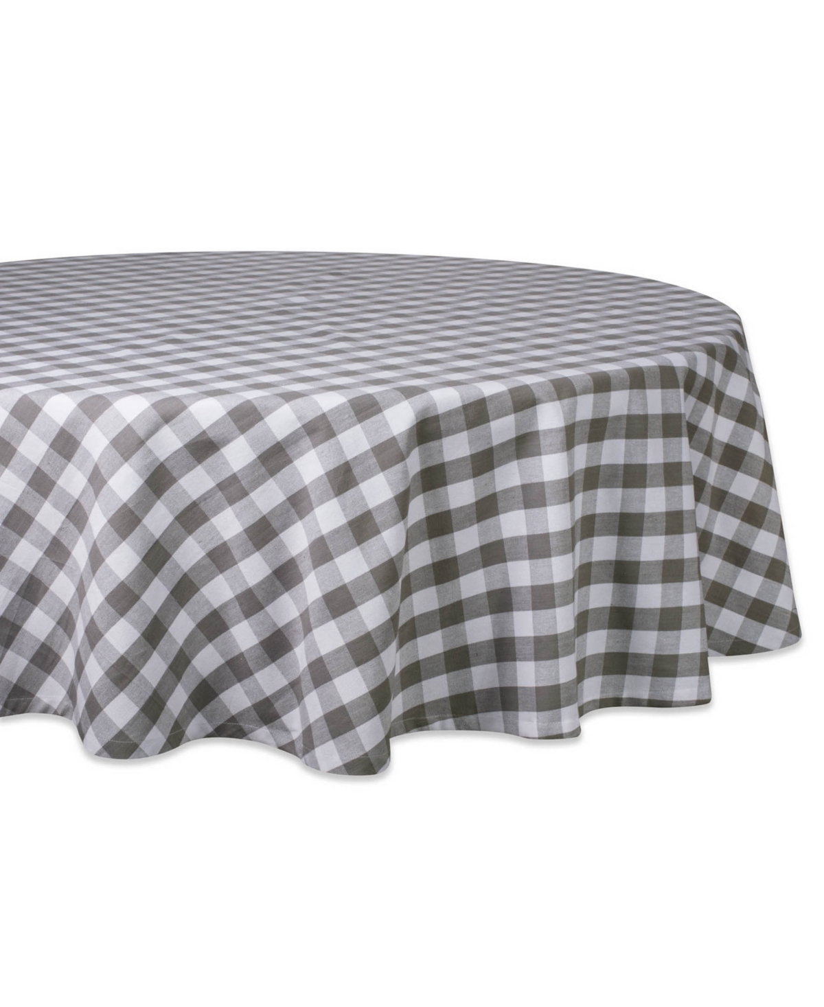 Click here for Design Imports Checkers Table Cloth 70 Round - Gra... prices