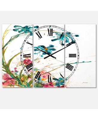 Designart Traditional 3 Panels Metal Wall Clock - Macy's