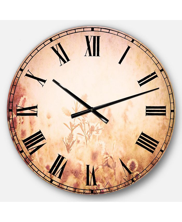 Designart Flower Oversized Round Metal Wall Clock - Macy's