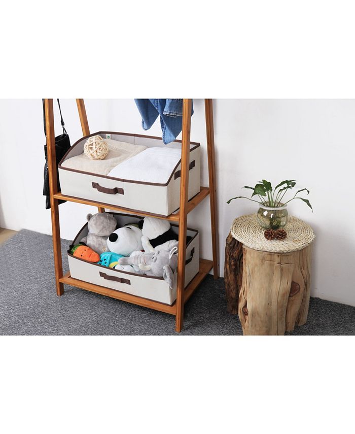 StorageWorks Low Front Fabric Storage Bin with Riveted Handles 2-Pack ...