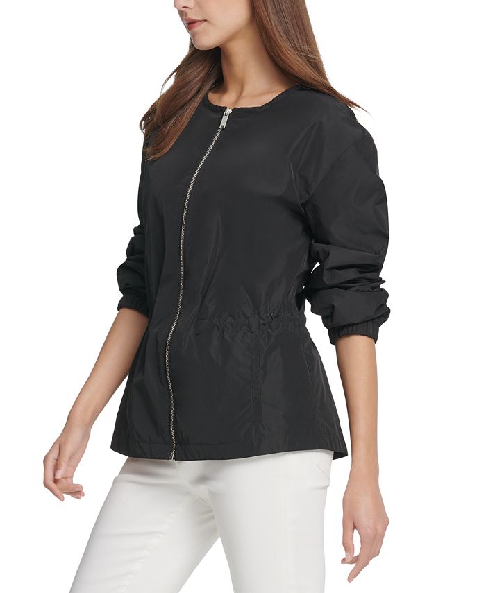 DKNY Zip-Front Drawstring Jacket - Macy's