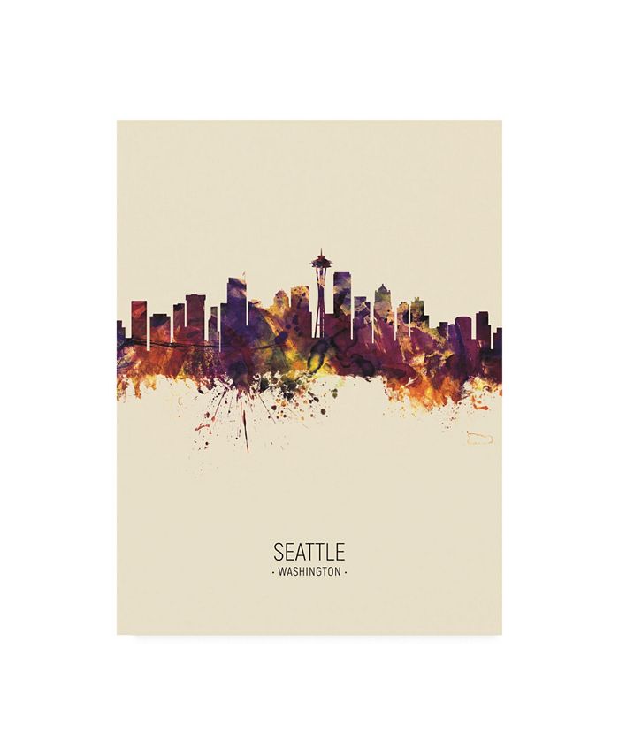 Trademark Global Michael Tompsett Seattle Washington Skyline Portrait ...