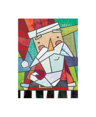 Holli Conger Stained Glass Santa Canvas Art - 27" x 33.5" - Macy's