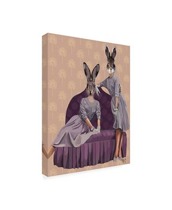 Trademark Global Fab Funky Rabbits in Purple Canvas Art - 15.5" x 21 ...