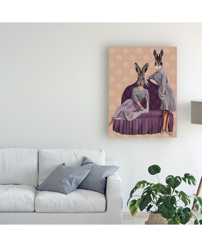 Trademark Global Fab Funky Rabbits in Purple Canvas Art - 15.5" x 21 ...