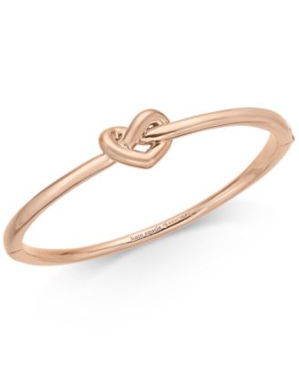 Gold Tone Silver Tone or Rose Gold Tone Love Me Knot Bangle Bracelet