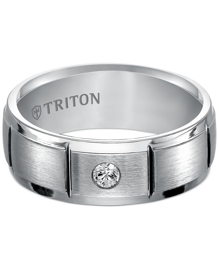 Triton Men's Diamond Band (1/10 ct. t.w.) in Cobalt - Macy's