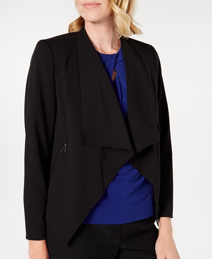 Kasper Open-Front Draped-Lapel Jacket - Macy's