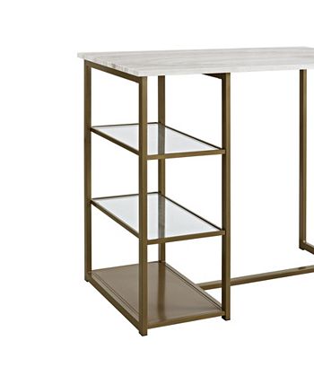 Dorel Living Maxim 3-Piece Brass Pub Set with Faux Marble Top - Macy's