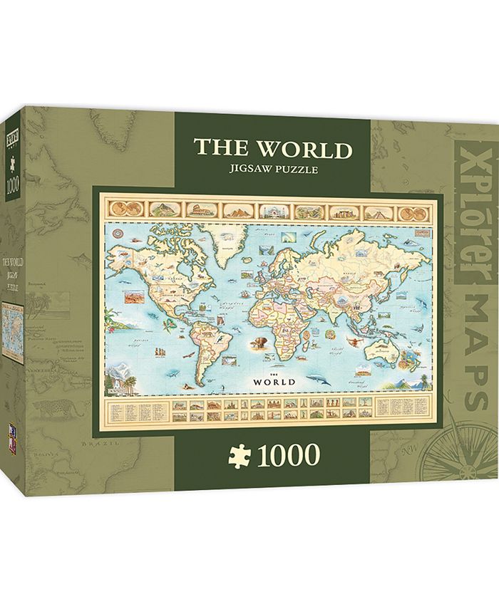 MasterPieces Puzzles Masterpieces The World 1000 Piece Xplorer Map ...