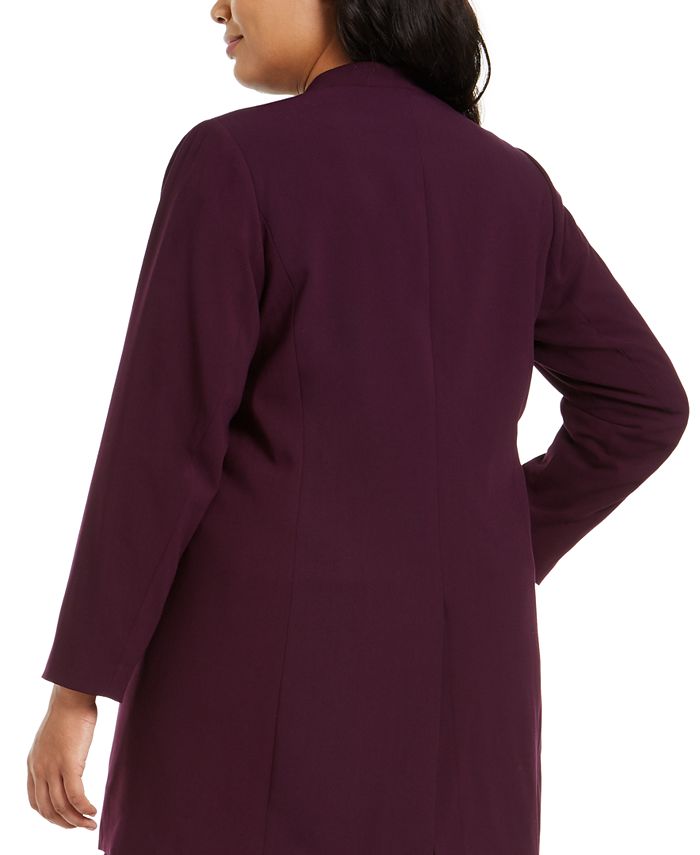 Calvin Klein Plus Size Collarless Topper Jacket - Macy's