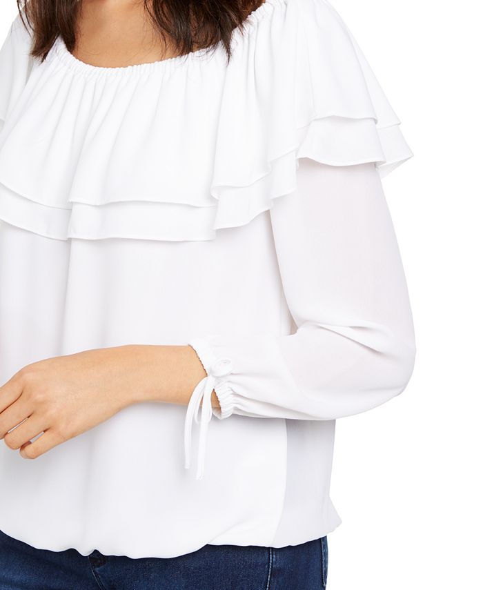 Michael Kors Petite Ruffled Off-The-Shoulder Top - Macy's