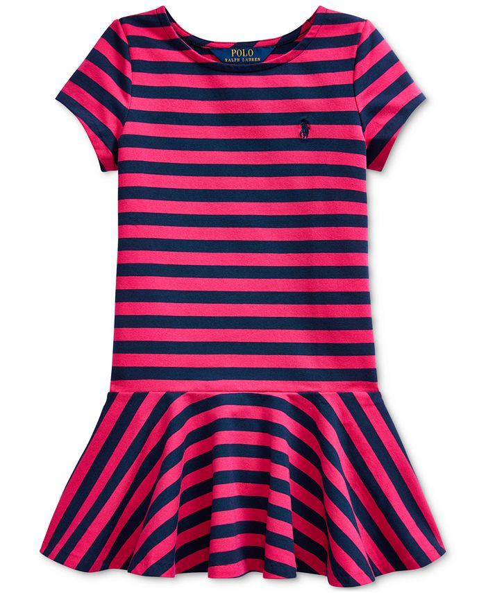 Polo Ralph Lauren Little Girls Striped Jersey Skater Dress - Macy's