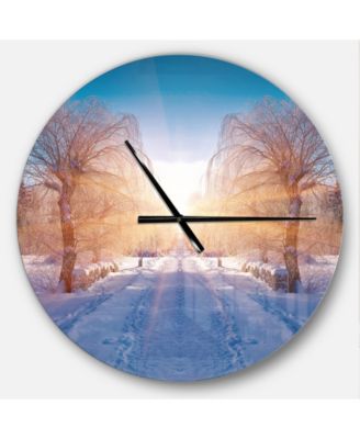 Designart Oversized Traditional Round Metal Wall Clock - Macy's