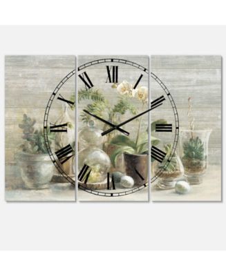 Designart Traditional 3 Panels Metal Wall Clock - Macy's