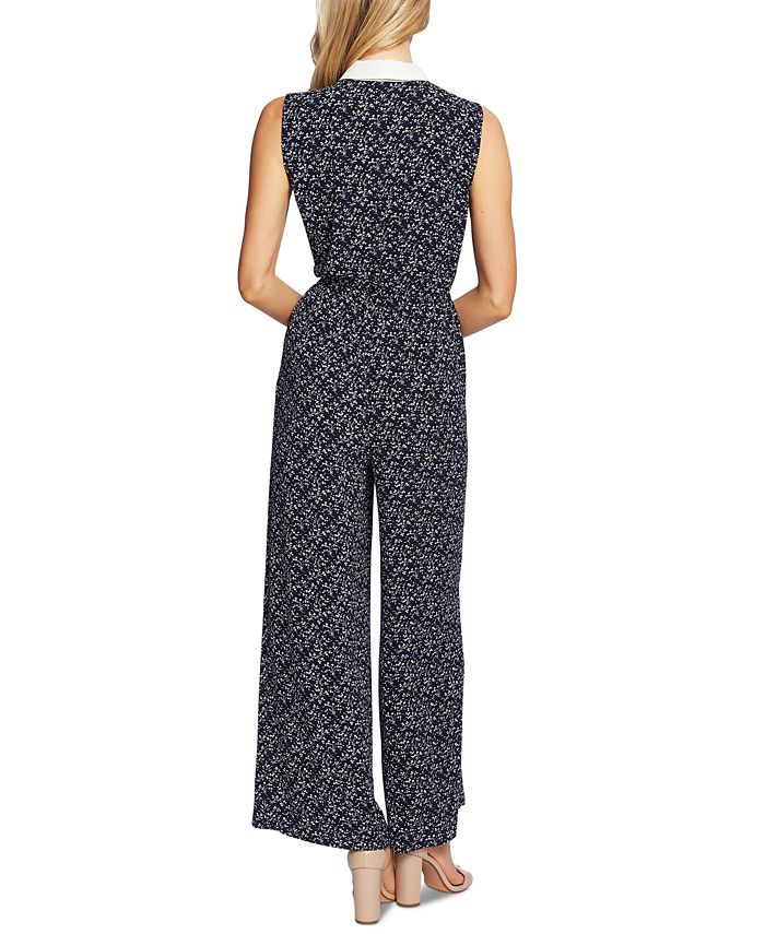 CeCe Printed Tie-Neck Jumpsuit - Macy's
