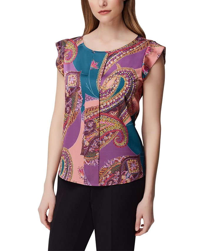 Tahari ASL Paisley-Print Top & Reviews - Tops - Women - Macy's