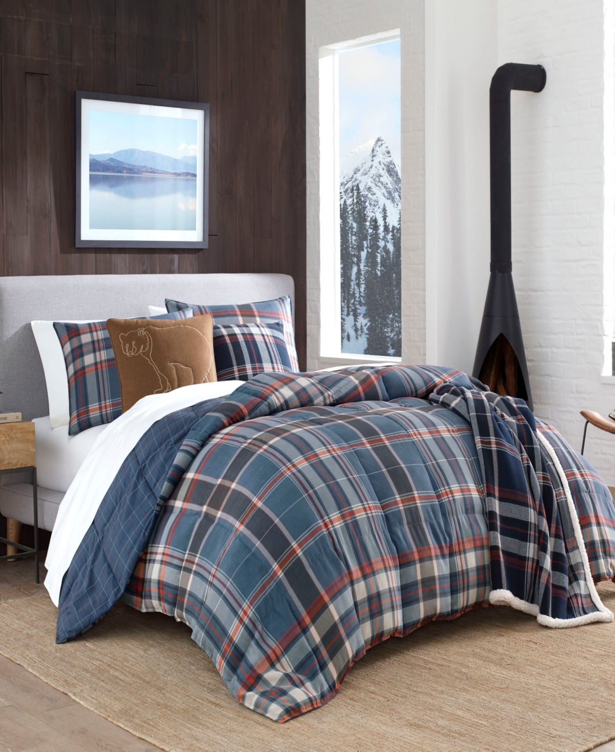 Click here for Eddie Bauer Shasta Lake Navy Comforter Set  Twin -... prices
