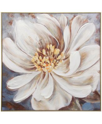 StyleCraft Efflorescence Textured Hand Embellished Canvas Stretched and ...