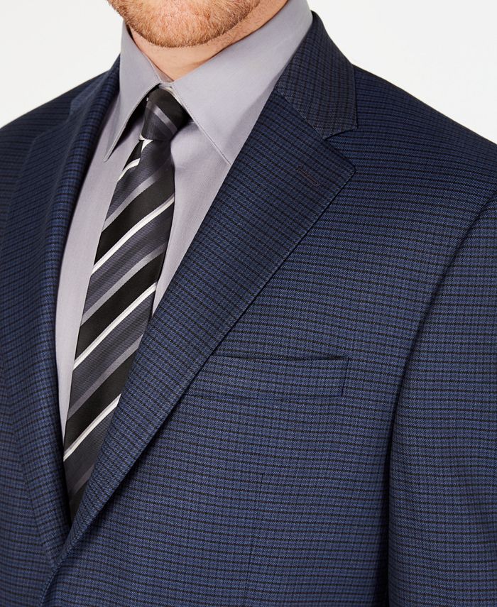 Lauren Ralph Lauren Men's Classic-Fit UltraFlex Stretch Blue Mini-Check ...