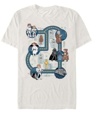 Star Wars Men's Classic Cartoon Death Star Map Short Sleeve T-Shirt ...