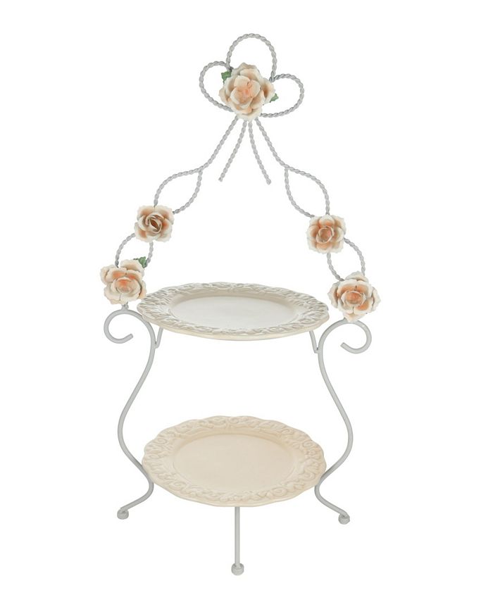Three Star Two Tier Platter with Roses - Macy's
