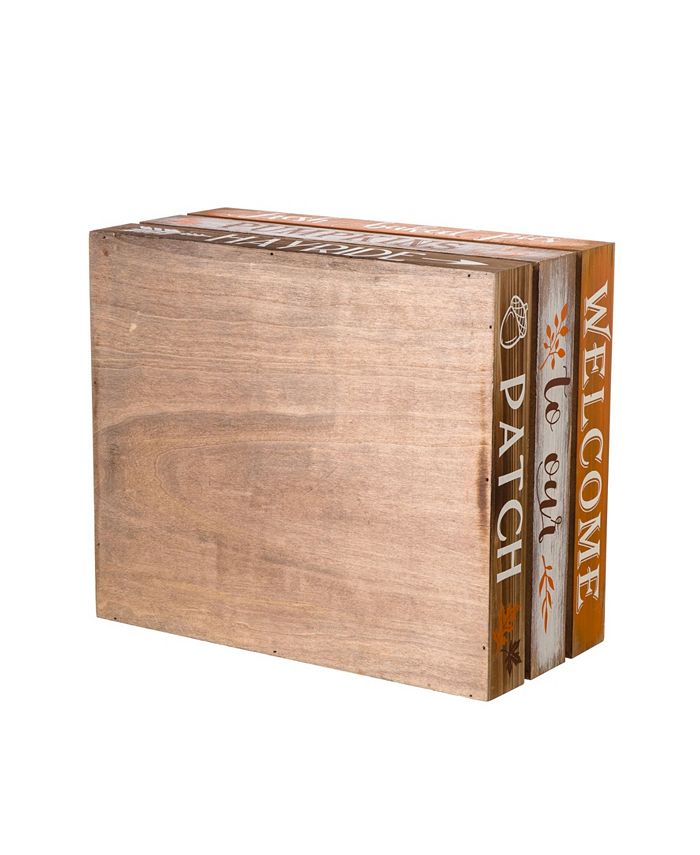 Glitzhome S/2 Wooden Pumpkin Crate - Macy's