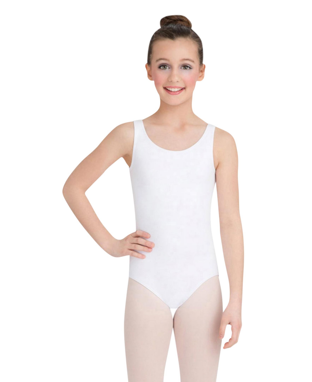 Click here for Capezio Girls High-Neck Tank Leotard - White prices