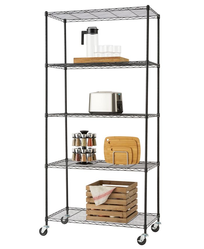 TRINITY Basics 5-Tier Wire Shelving Rack with NSF Includes Wheels - Macy's