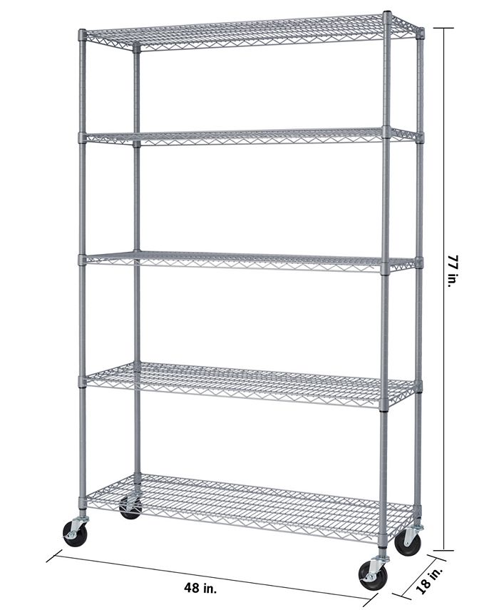 TRINITY 5-Tier Outdoor Wire Shelving Rack with NSF Includes Wheels - Macy's