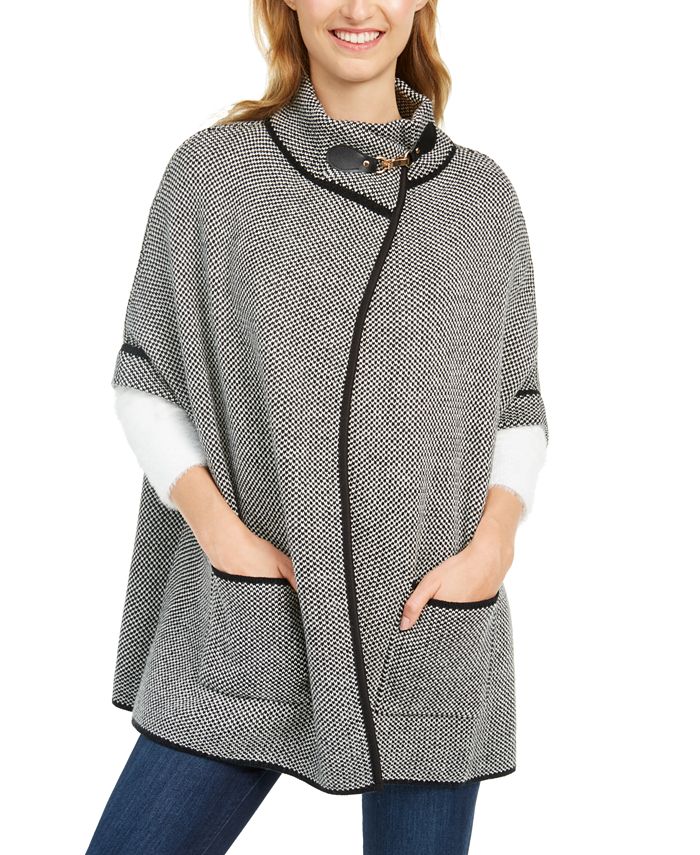 Cejon Bird's Eye Riding Cape With Welt Pockets - Macy's