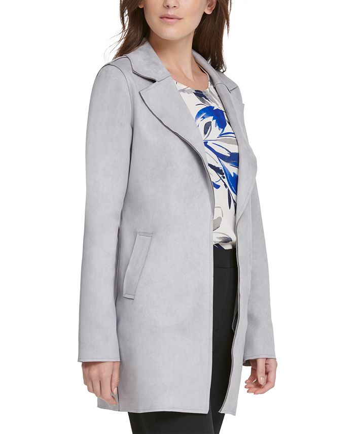 DKNY Faux-Suede Topper Jacket - Macy's