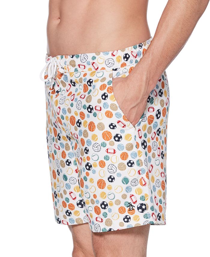Original Penguin Men's Sports Theme 6" Swim Trunks - Macy's