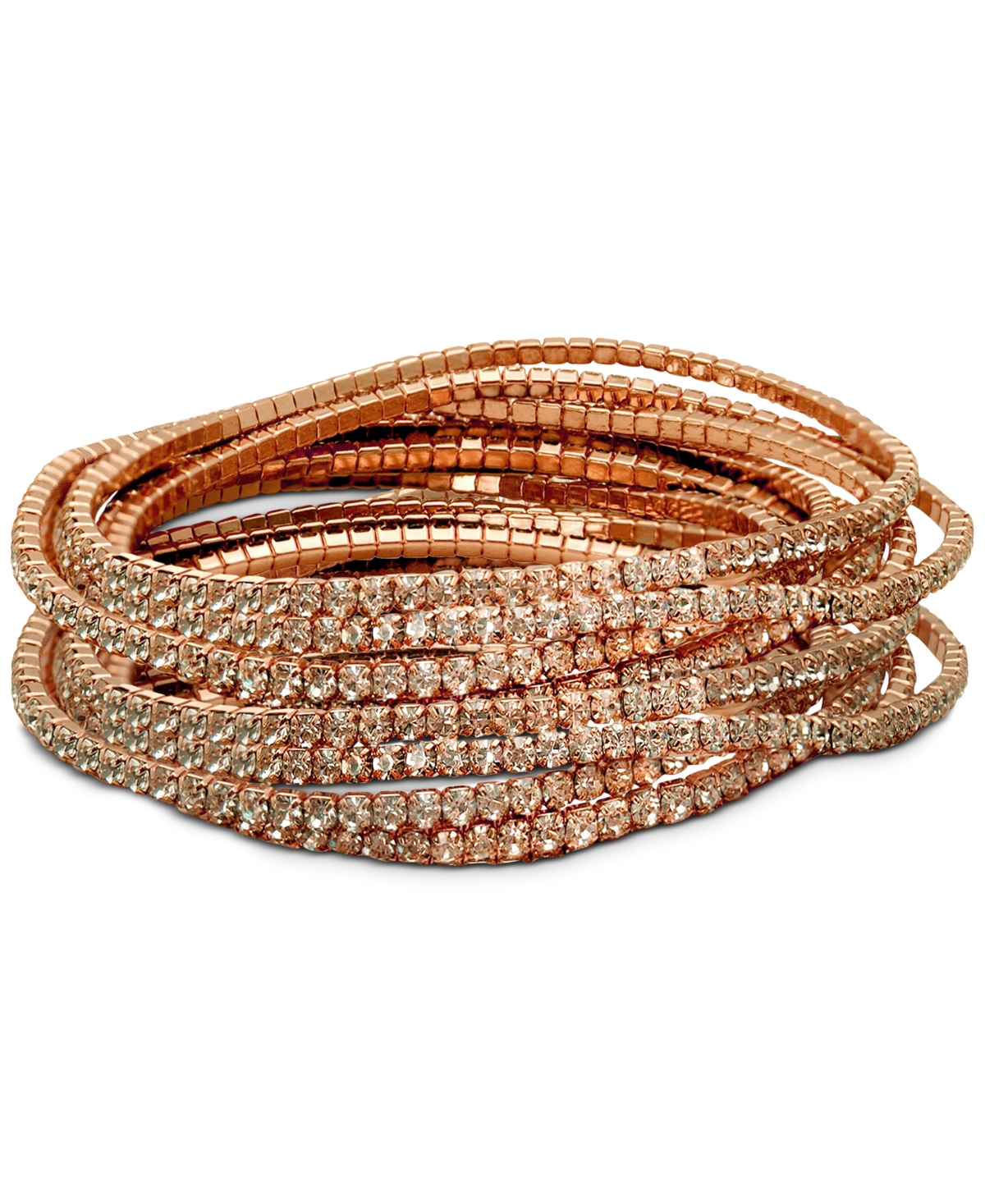 Click here for Guess 10-Pc. Set Crystal Stretch Bracelets - Rose... prices