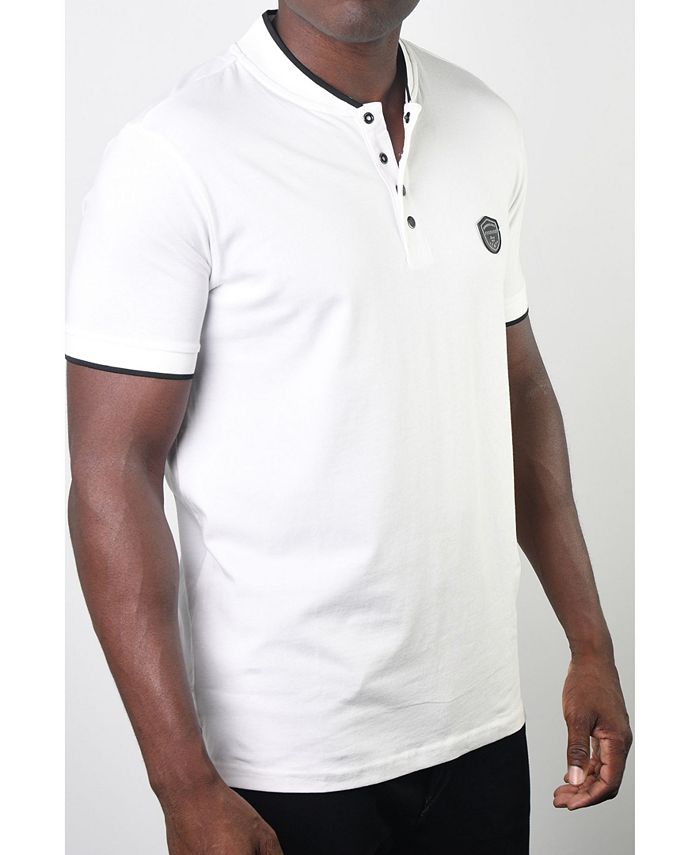 Members Only Men's Teddy Collar Metal Button Polo - Macy's