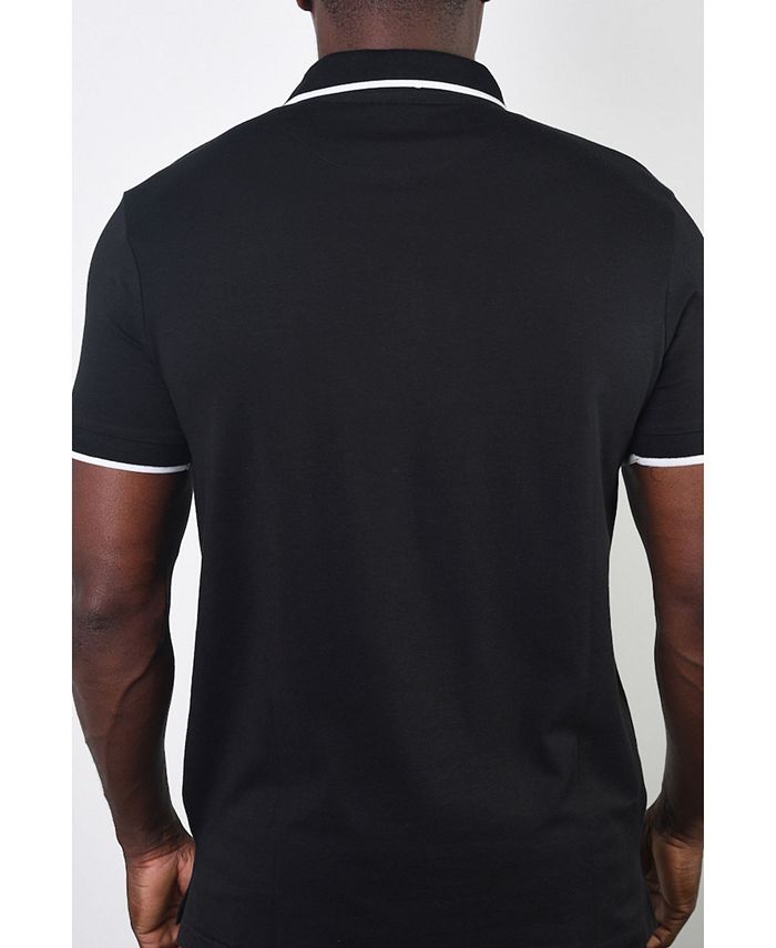 Members Only Men's Basic Short Sleeve Snap Button Polo with US Flag ...