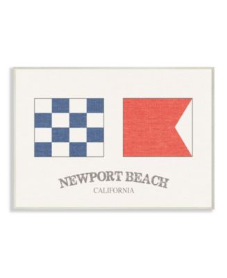 Stupell Industries Newport Beach Nautical Flags Wall Plaque Art, 10" x ...