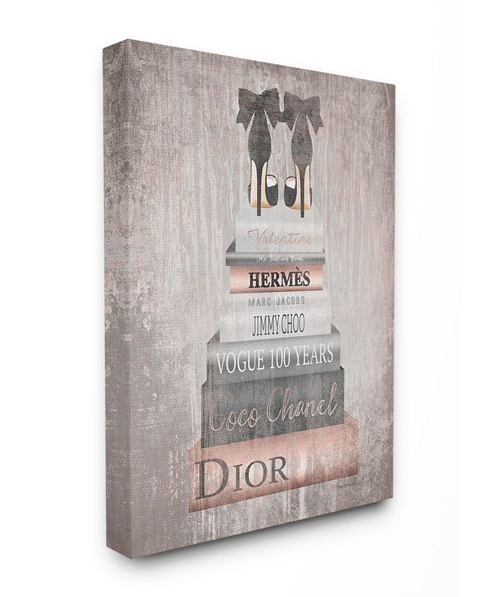 Stupell Industries Book Stack Heels Metallic Pink Art Collection - Macy's