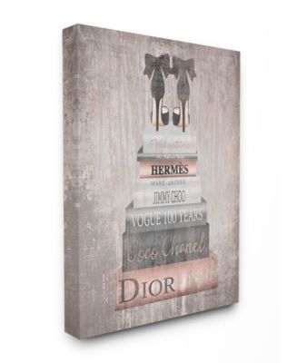 Stupell Industries Book Stack Heels Metallic Pink Art Collection - Macy's