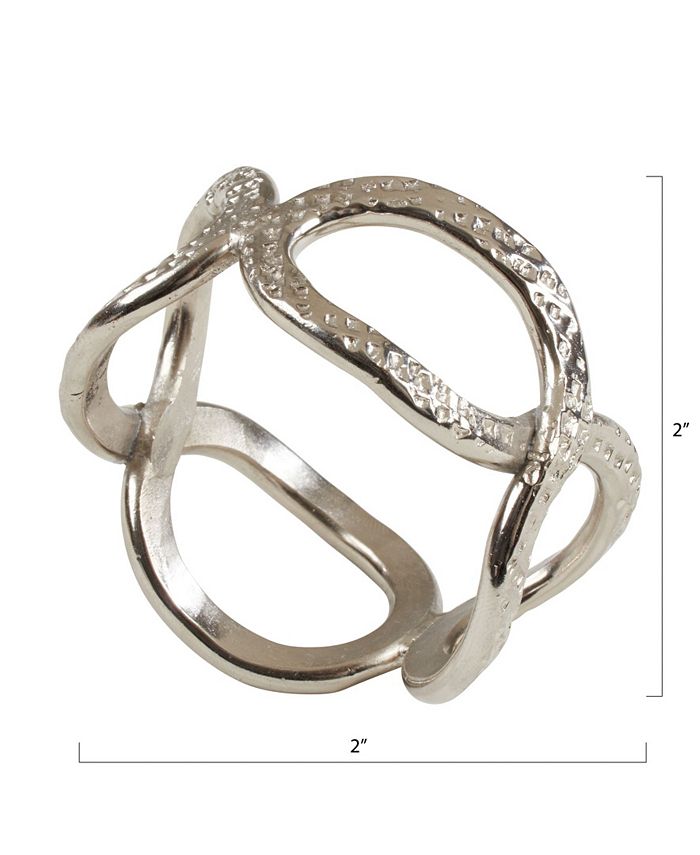 Saro Lifestyle Hammered Loop Napkin Ring, Set of 4 - Macy's