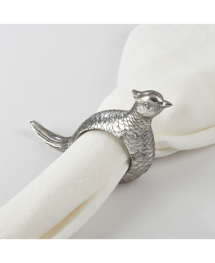 Saro Lifestyle Quail Napkin Ring Pheasant Design Napkin Ring, Set of 4 ...
