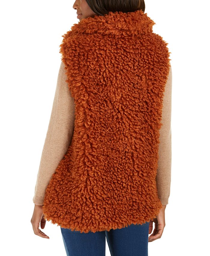 INC International Concepts INC Shaggy Faux-Fur Duster With Collar ...