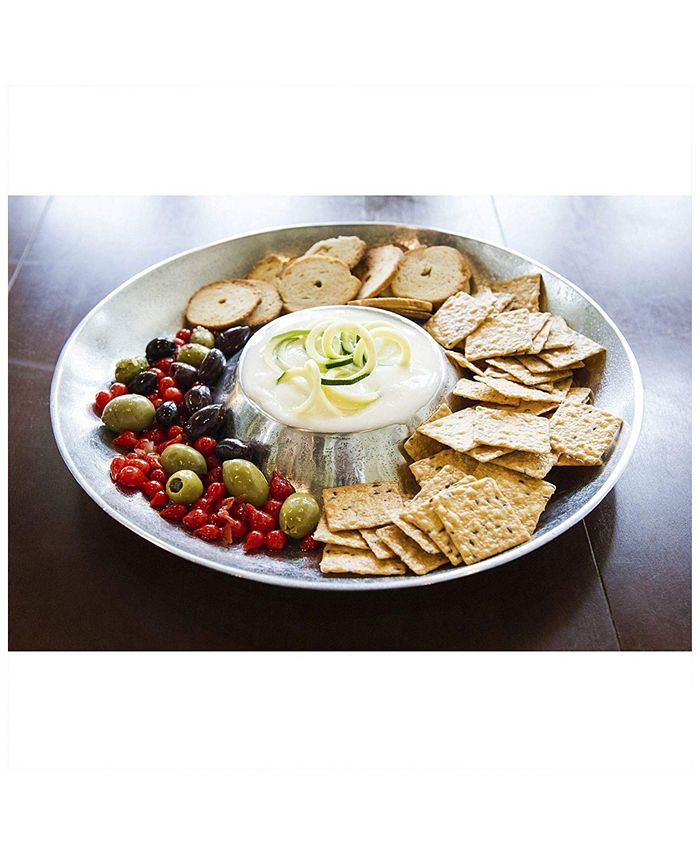 Classic Touch Stainless Steel Chip 'N' Dip Bowl - Macy's