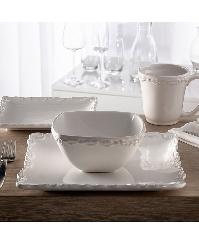 Macy's Jay Imports Bianca Wave White 16Pc Dinnerware Set - Macy's