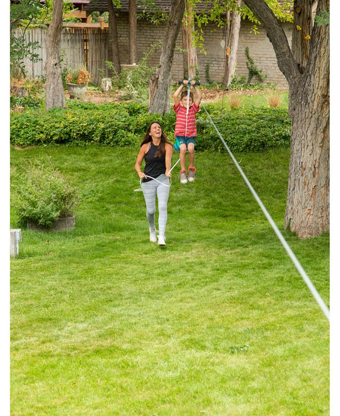 b4Adventure Slackers Zipline 90' Outdoor Play Adventure Zip Line System ...