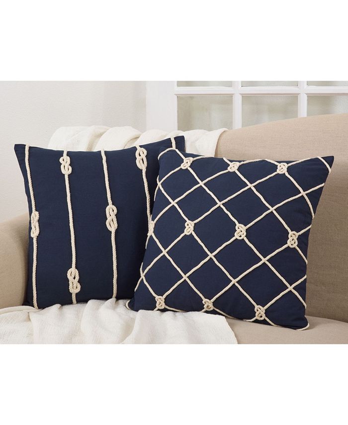 Saro Lifestyle Knotted Rope Throw Pillow, 20" x 20" - Macy's