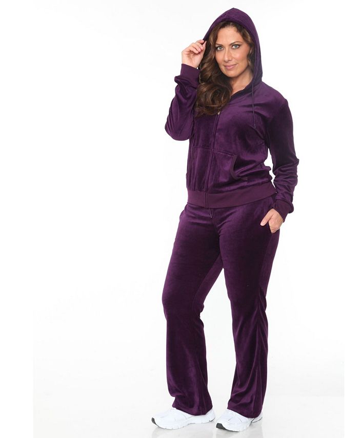 White Mark Plus Size Velour 2 Piece Set - Macy's