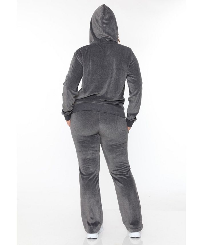 White Mark Plus Size Velour 2 Piece Set - Macy's