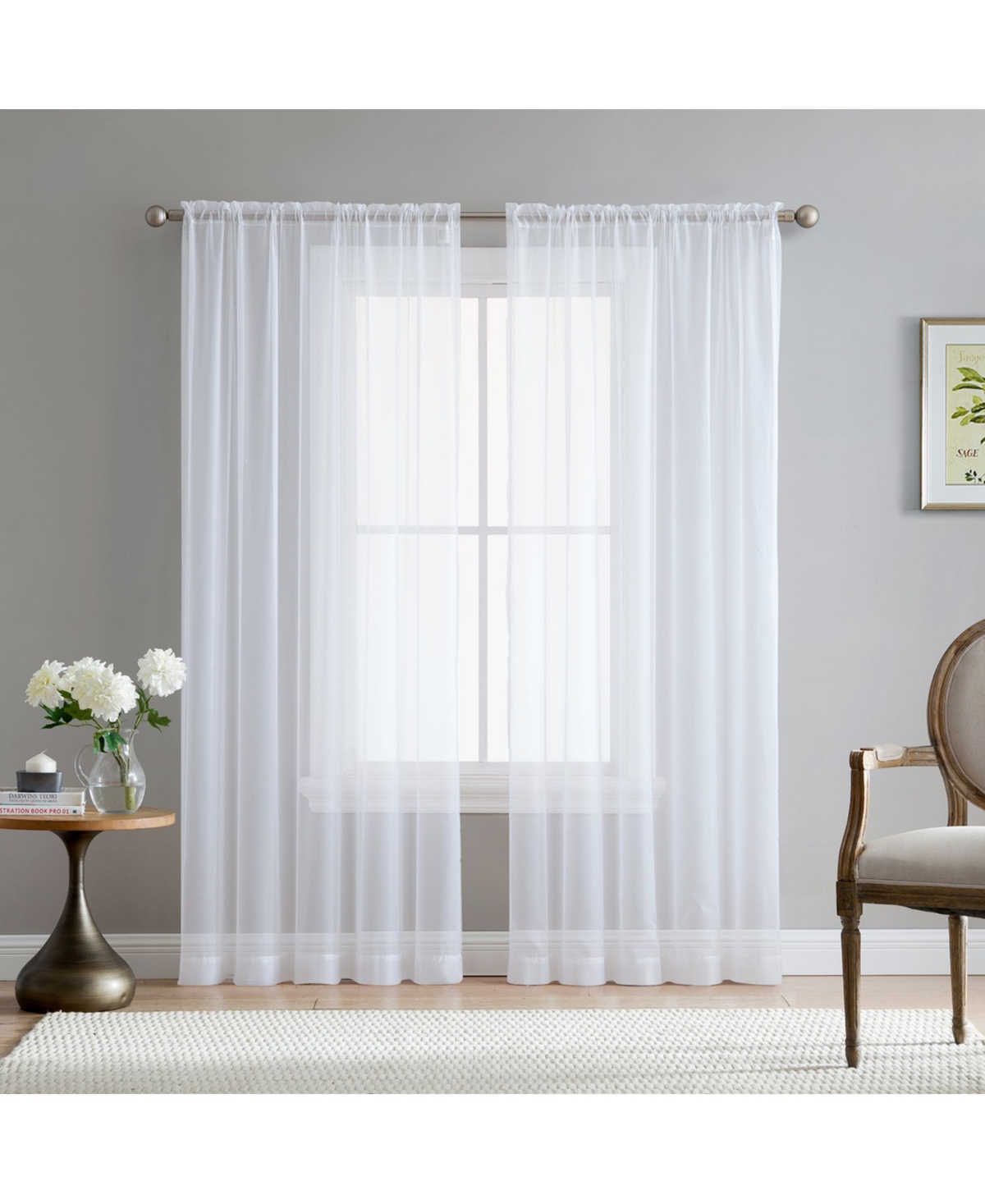Click here for Hlc.me 2 Pack Sheer Voile Window Curtain Sheer Pan... prices