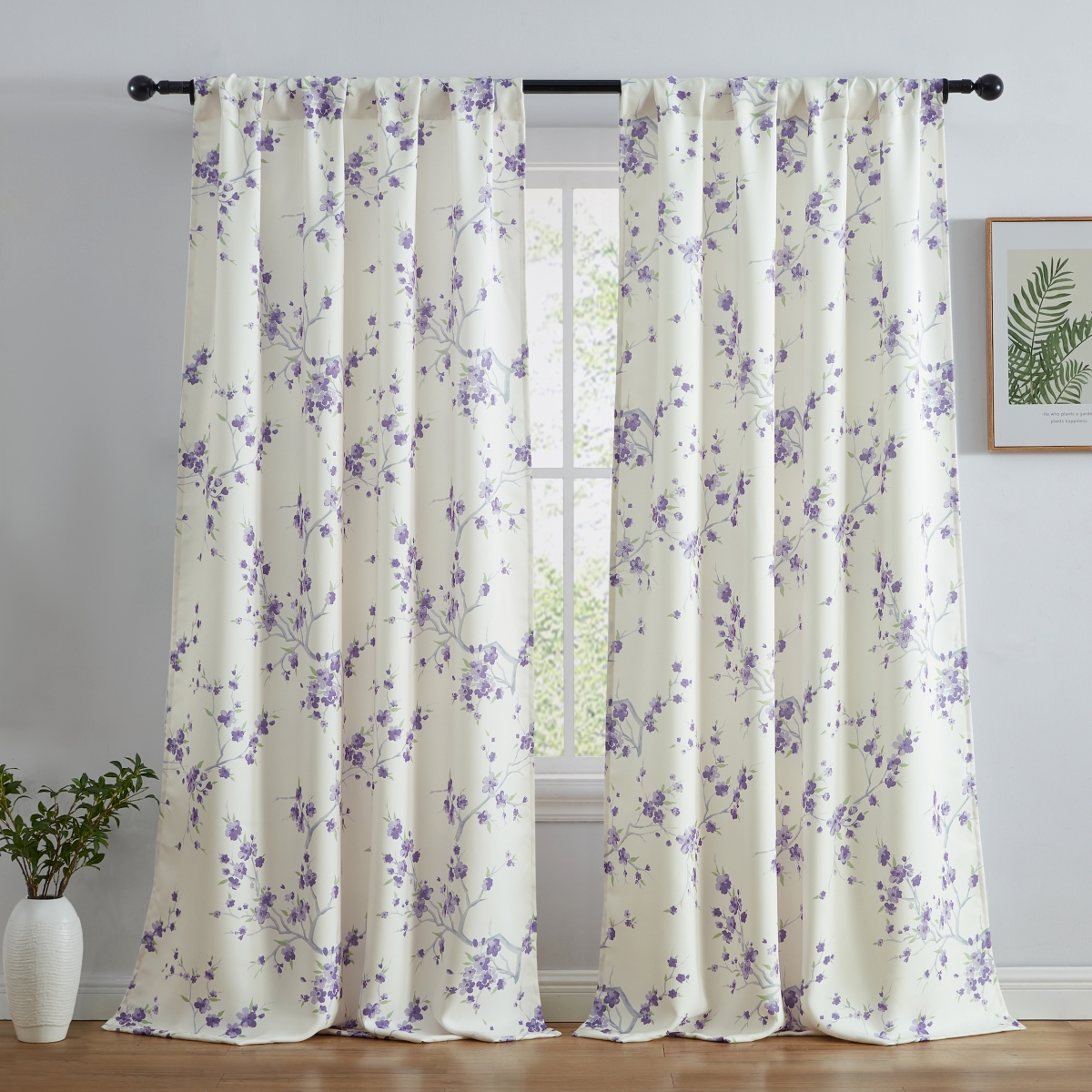 Click here for Hlc.me Jasmine Floral Patterned Room Darkening Cur... prices